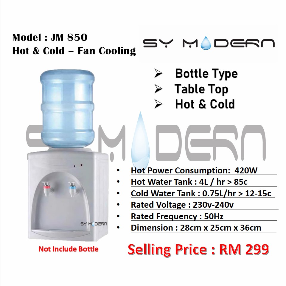 JM850 Hot & Cold - Fan Cooling Water Dispenser - Table Top - SY Water ...
